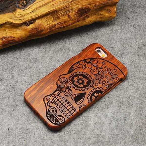 Iphone 5 5s 6 6s 6p Case Cover , Vintage Solid Wood Carved Phone Case ...